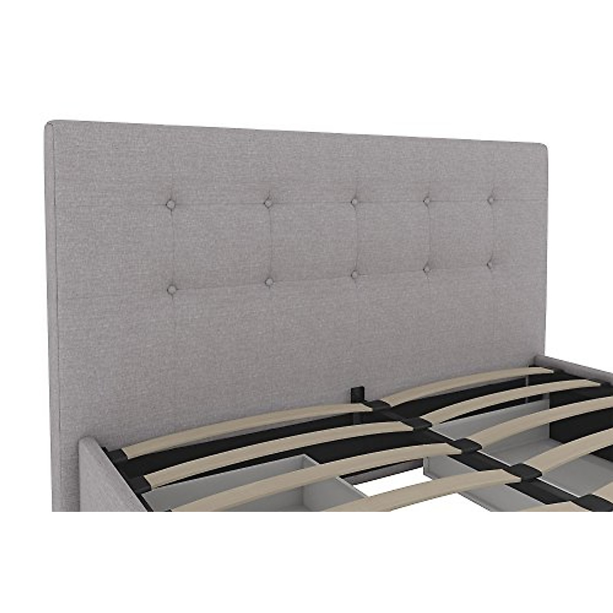 DHP Rose Upholstered Platform Bed with Underbed Storage Drawers and Button Tufted Headboard and Footboard, No Box Spring Needed, Full, Gray Linen