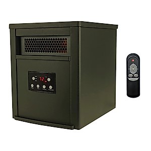 LifeSmart Infrared Quartz Space Heater, 1500W Portable Electric Heater with Remote, Black