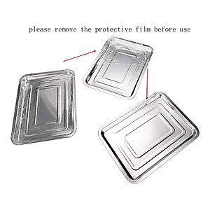 Stainless Steel Tray,5 Pack Stainless Steel Trays 13 1/2" x 10" Dental Body Piercing Instrument Tool Flat for Supplies (5)