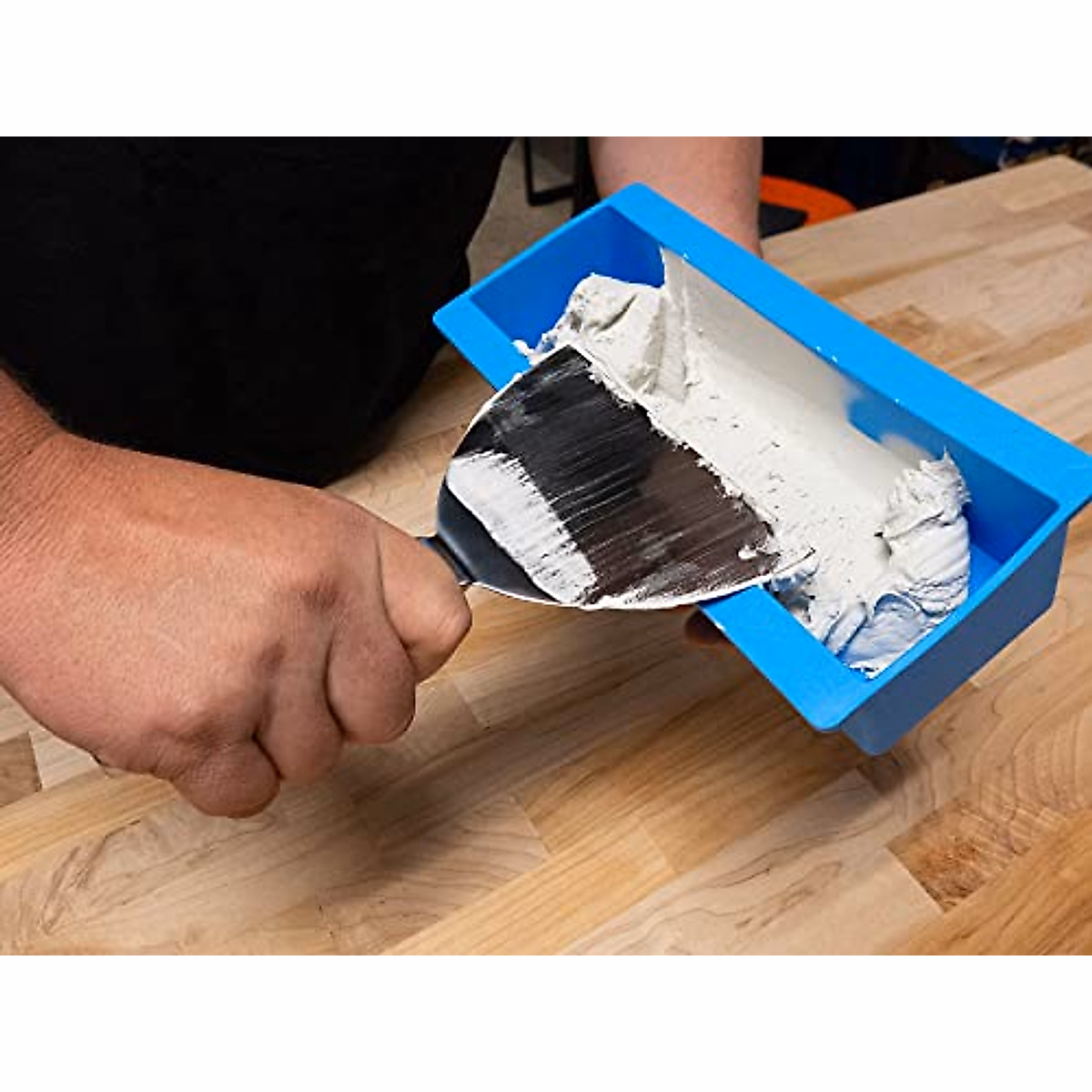 MUDFLEXTOOLS 10.5” Ez Clean Flexible Drywall Mud Pan-Soft Silicone-Ez Squeeze Grip-Stretches-Non-Stick-Rust Proof-Durable