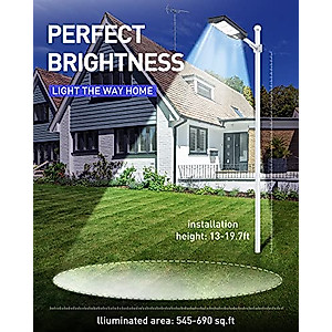 A-ZONE 300W Solar Street Lights Outdoor Waterproof, 6500K 30000LM Outdoor LED Street Light Dusk to Dawn, LED Wide Angle Lamp with Motion Sensor and Remote Control, for Parking Lot, Yard, etc.