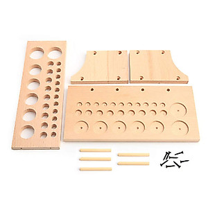 Wooden Leathercraft Tools Rack, Spool Thread Stand Leather Craft Tools DIY Storage Rack Holder Organizer, Punching Tools Holder Organizer Stand (255x110x72mm)