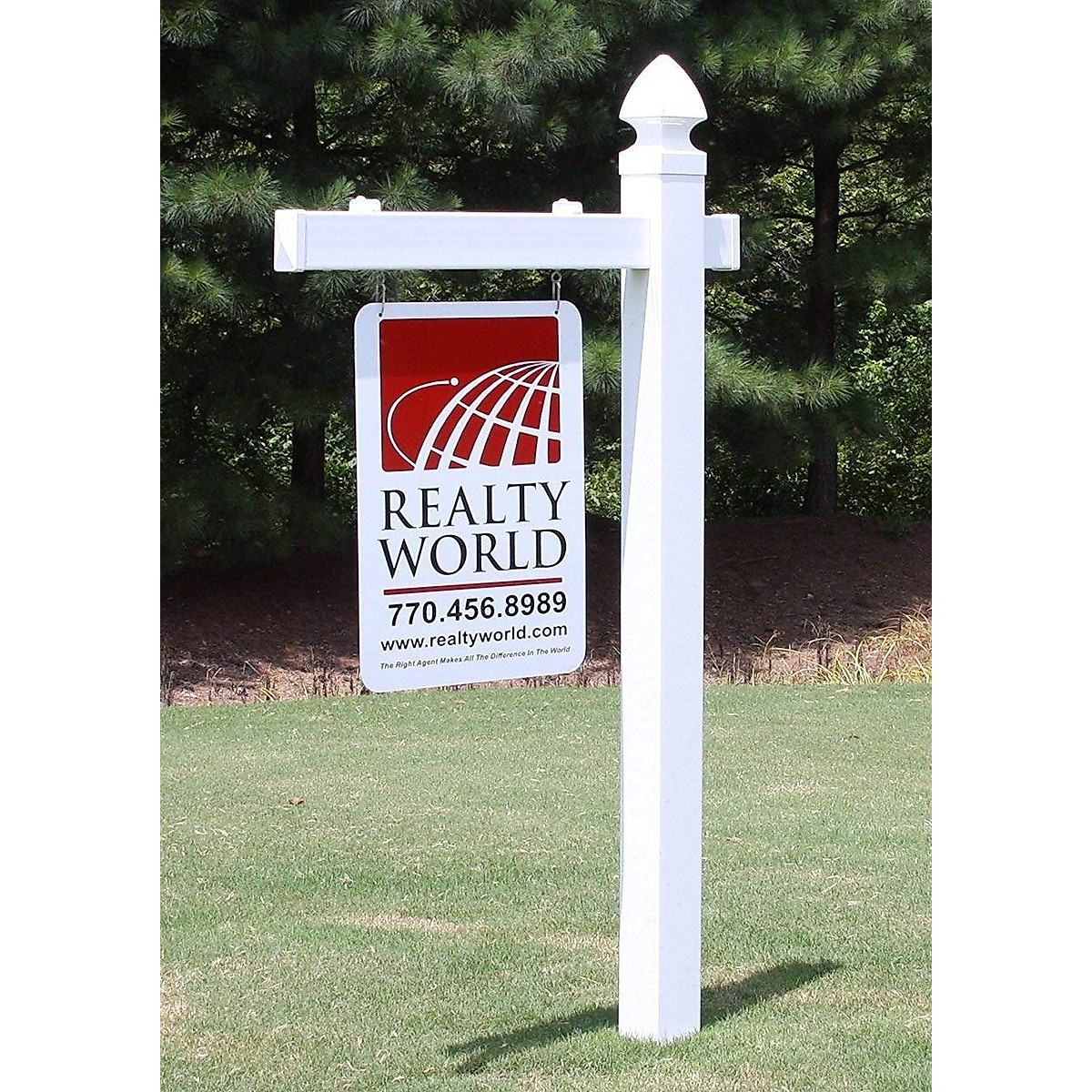 4Ever Products Vinyl PVC Real Estate Sign Post - White - 5' Tall Post (Single)