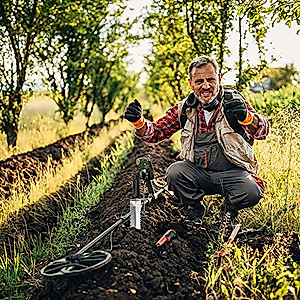 Metal Detector Digger Tool, Sturdy Serrated Edge Metal Detecting Shovel, Heavy Duty Double Serrated Digging Tools for Metal Detector, Gardening Accessories Digging Knife with Sheath for Belt Mount