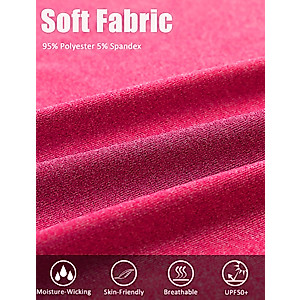 EXARUS Girls' Short Sleeve Golf Tennis Polo Shirts Kids 1/4 Zip Athletic Workout Quick Dry Golf Clothes UPF 50+ T-Shirts Rose 8 Years