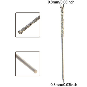 Auniwaig 10PCS 0.03-Inch Diamond Twist Drill Bits 0.8mm High Speed Steel HSS for Glass Sea Shells Stone