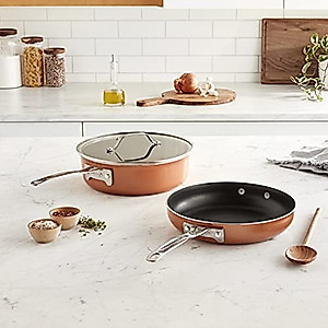 Gotham Steel Stackable 3 Piece Frying Pan Cookware Set– Stackmaster Ultra Nonstick Cast Texture Ceramic Coating, Stacks and Nests within Each Other - Dishwasher Safe