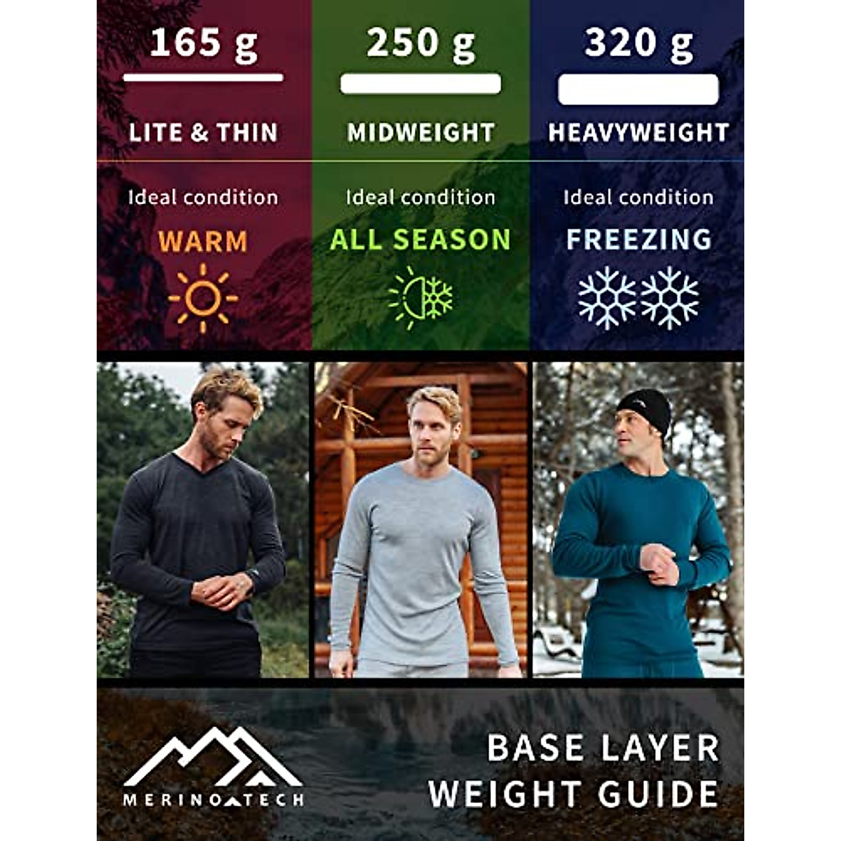 Merino Wool Men's Base Layer Pants — 100% Organic Wool Midweight Thermal Pants + Hiking Wool Socks (Large, Black 250)