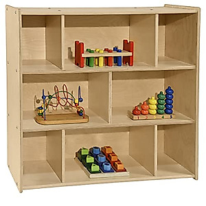 Contender - Birch 8 Cubby Storage Unit, Art&Craft Organizer for Kids Kindergarten, Homeschool, Daycare, Nursery, Preschool, Safe and Certified, in Natural