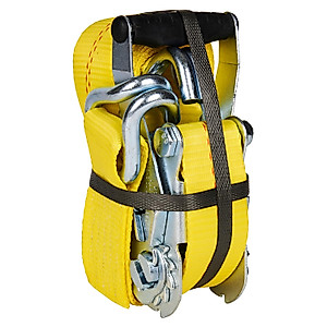 HAMPTON PROD Keeper - 2" x 16' Heavy Duty Ratchet Tie-Down with Double J-Hooks - 3,333 lbs. Working Load Limit and 10,000 lbs. Break Strength