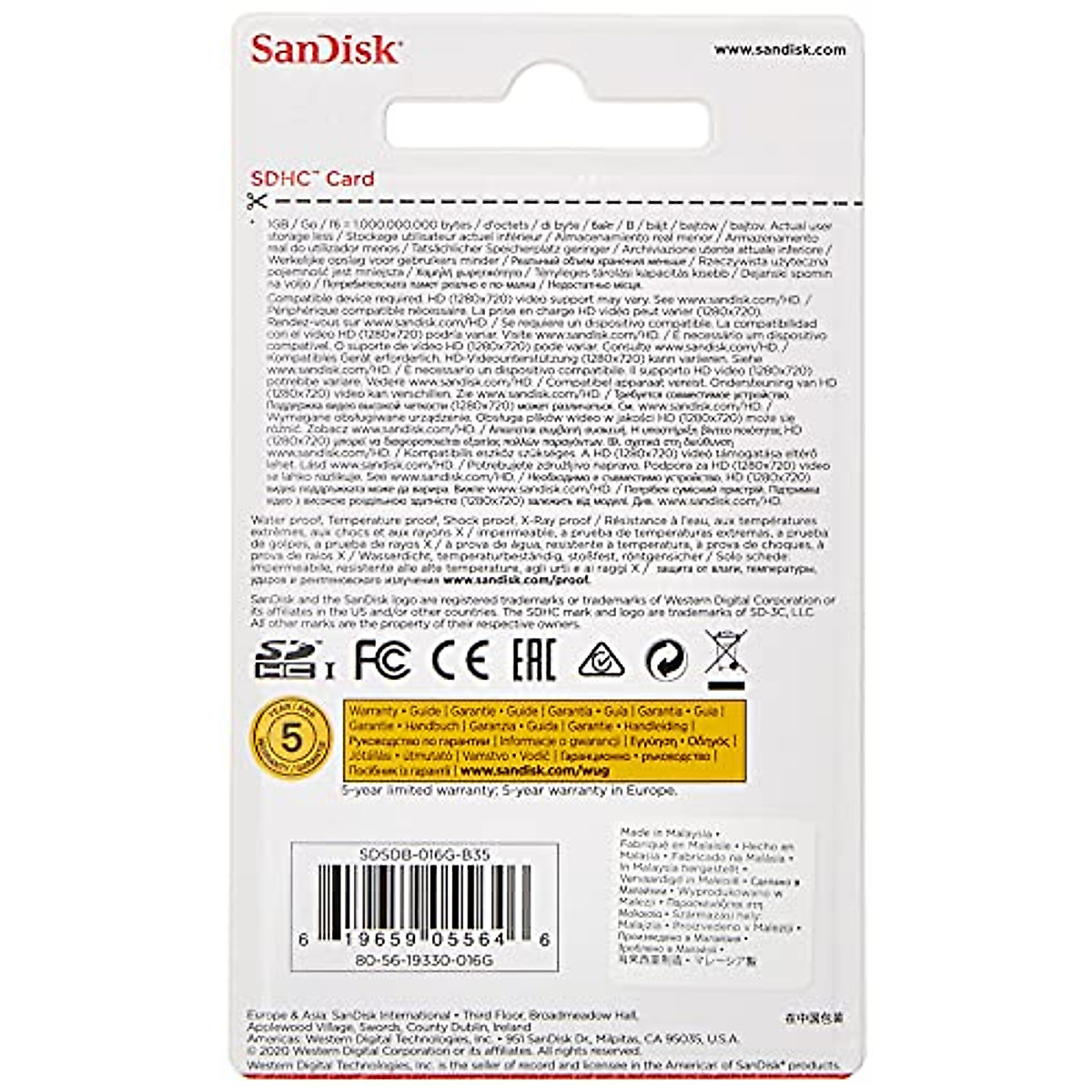 SanDisk Flash 16 GB SDHC Flash Memory Card SDSDB-016G (Label May Change)
