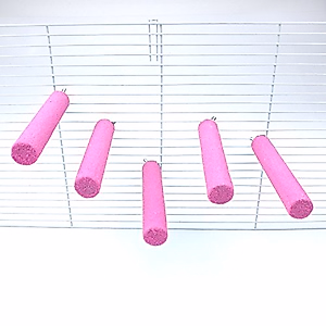 Alfie Pet - Fifer Sand Covered Perch 5-Piece Set for Birds - Color: Pink, Size: Large