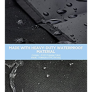 LyriFine 58inch Grill Cover, 600D Polyester Waterproof Heavy Duty Barbecue Gas Grill Cover, Special Fade & Weather Resistant, Outdoor BBQ Cover Fits Weber Char-Broil Nexgrill Brinkmann Grills, Black