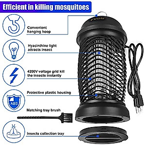 FVOAI Bug Zapper Outdoor, Electronic Mosquito Zapper Fly Zapper for Outdoor and Indoor (Black)