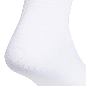 adidas Originals Trefoil (6-Pair) Crew Sock, White, Large