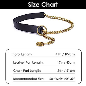 GELVTIC Leather Belts for Women Dresses Wide Waist Belts Women's Belt Self Tie Dress Belts (01-Black+Red)