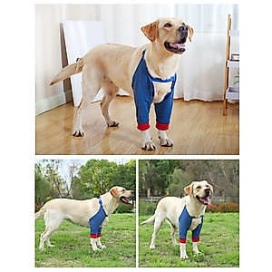 ROZKITCH Dog Surgery Recovery Sleeve for Front Legs, Pet Prevent Licking Wound Elbow Brace Protector, Dog Recovery Suit Cone Collar Alternative for Sprain ACL CCL Arthritis Blue M
