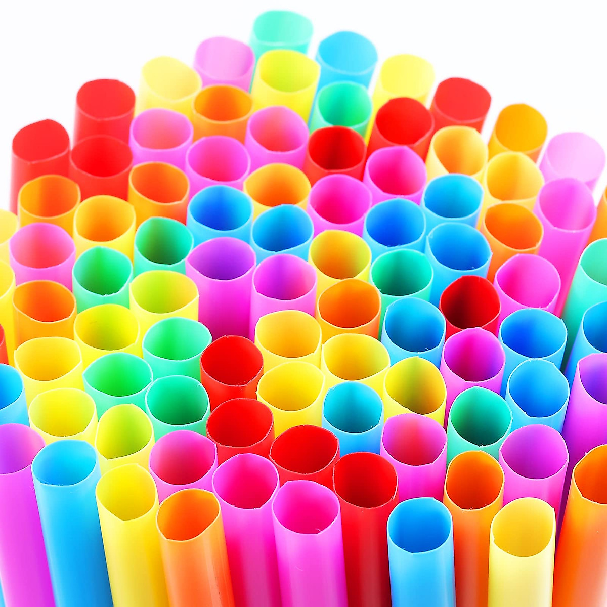 200Pcs Jumbo Straws,Assorted Colors Smoothie Straws Disposable,Wide ...