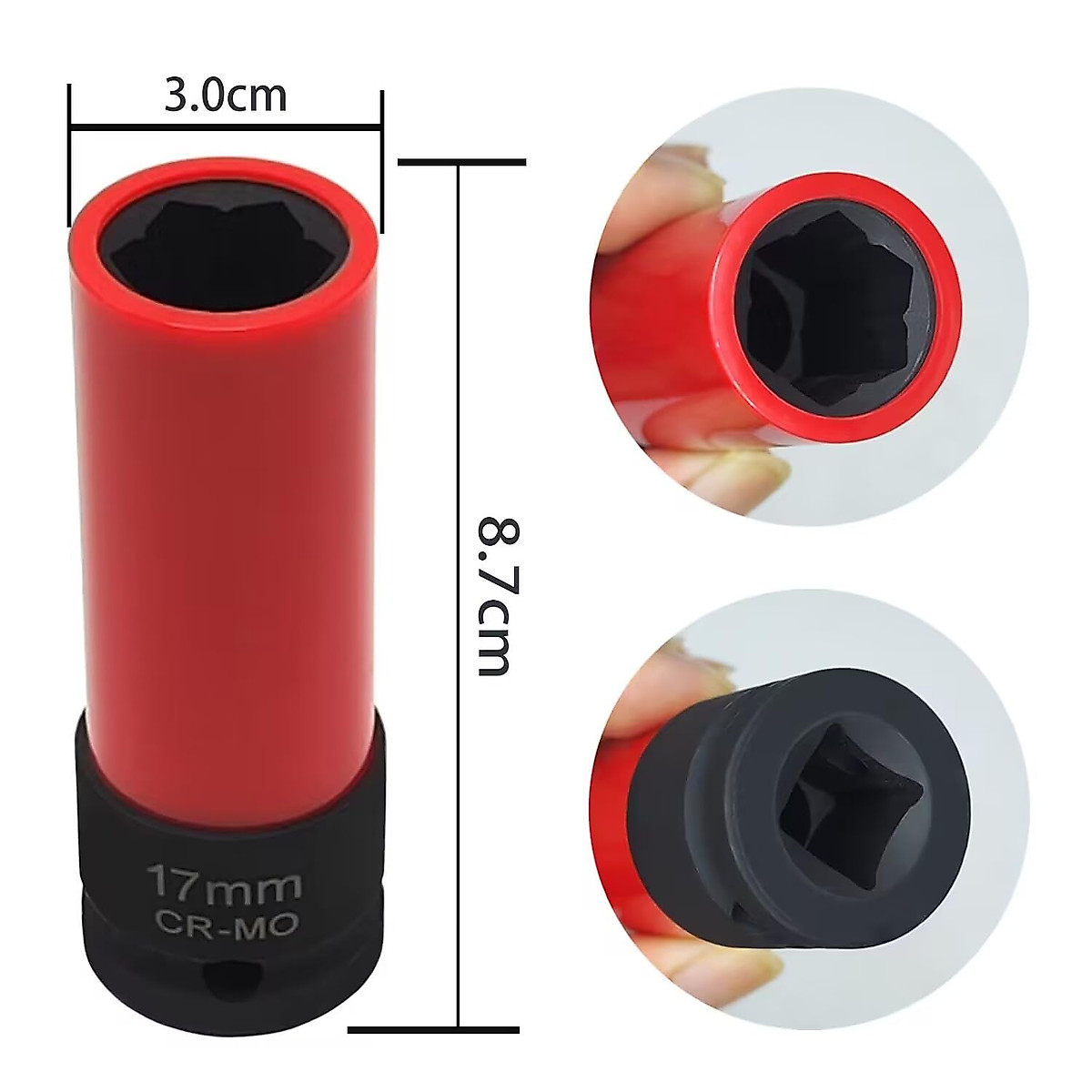 JEUCLEL 17mm Wheel Lock Nut Removal Socket Compatible with Mercedes Benz S Series W221, 1/2" Drive Anti-theft Protective Lug Nut Extractor, Flower Head Design Metal Wheel Nut Sleeve Wrench