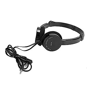 Demeras Kids Headphones Foldable Wired Headset Children Headphone with Microphone Boys Girls On Ear Headset for Online Learning (Black)