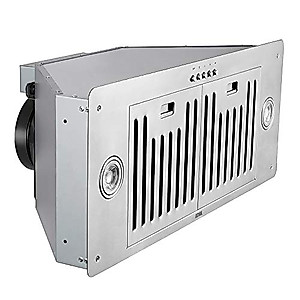 KOBE INX2730SQB-700-2 Brillia 30-inch Built-in/ Insert Range Hood, 3-Speed, 550 CFM, LED Lights, Baffle Filters, Stainless Steel