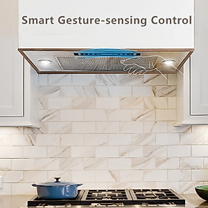 30 inch Built-in/Insert Range Hood 900 CFM,Hisohu Ducted/Ductless Stainless Steel Kitchen Vent Hood with 4 Speed Gesture Sensing&Touch Control Panel, 2 Pcs Baffle Filters and 2 Pcs Carbon Filters