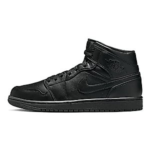 Jordan Mens Air Jordan 1 Mid 554724 093 "Triple Black - Size 10.5