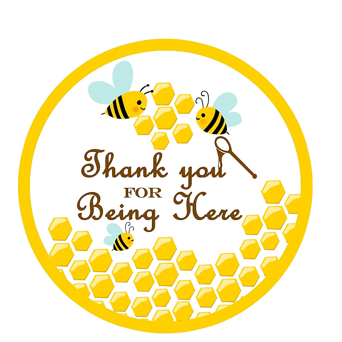 Top label Thank You for Being Here Honey Label,Bumble Bee Baby Shower Favor Stickers,2 Inch 160 Pcs Per Pack