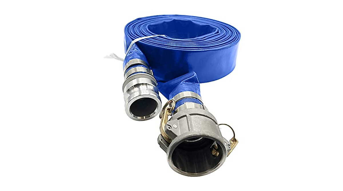 Poolzilla Heavy Duty Blue PVC Backwash Hose - 1.5" x 100' with Camlock ...