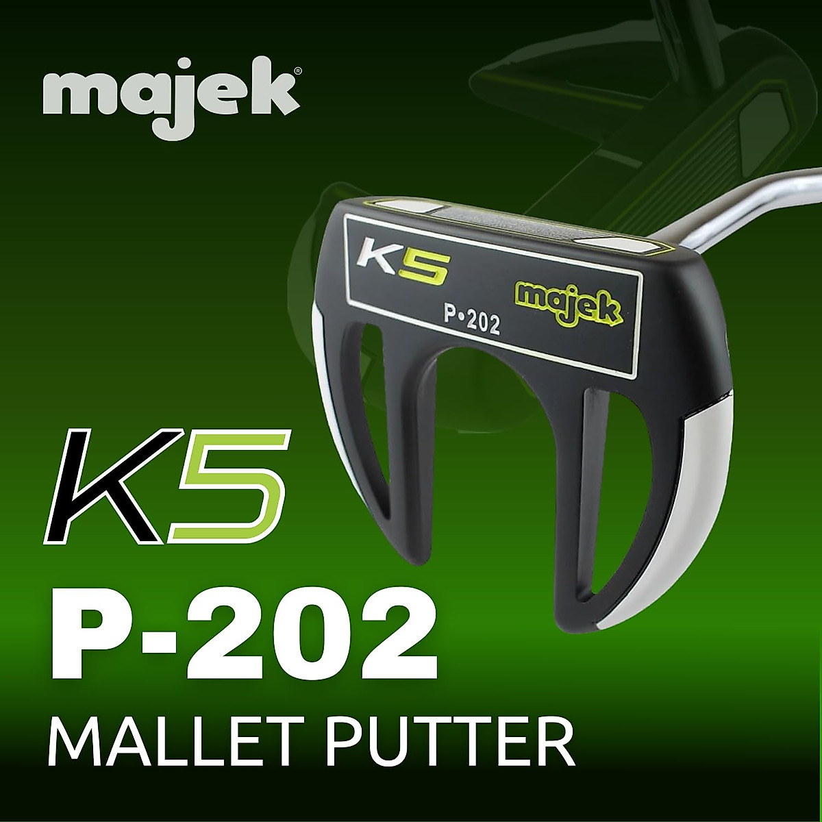 Majek K5 P-202 Golf Putter Right Handed Claw Style with Alignment Line Up Hand Tool 33 Inches Senior Women's Perfect for Lining up Your Putts