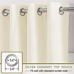 StangH Ivory White Velvet Curtains & Black Blackout Curtains