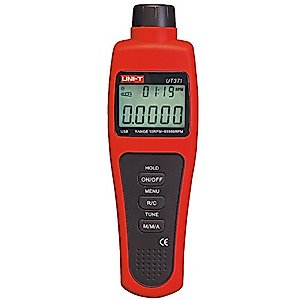 UNI-T UT371 Non-contact LCD Tachometer 10RPM~99999RPM Counts 0~99999 MAX/MIN/AVG/Normal Display Frequency 10KHz Bandwith 5% Distance 50mm～200mm