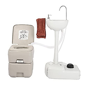 NC CHH-7701 1020T Portable Removable Outdoor Hand Sink with Portable Toilet