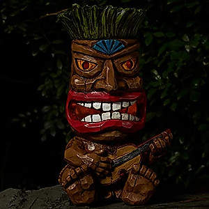 Yiosax Solar Lights Waterproof Outdoor Garden Decor- Easter Garden Guitar Tiki Statues for Patio Lawn Yard Decorations | Auto On/Off & Long Working Hours(10.43inch Tall)