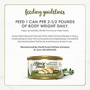 Purina Fancy Feast Wet Cat Food Gourmet Naturals White Meat Chicken Recipe in Wet Cat Food Gravy - (12) 3 oz. Cans