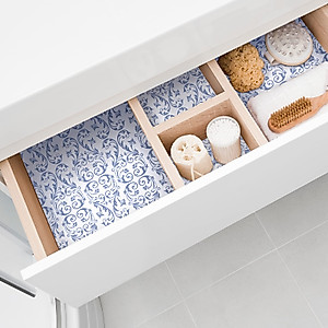 24 Sheets Drawer Liners for Dresser Fresh Linen Scented Drawer Liners for Bedroom Drawer Paper Liner Non Adhesive Paper Sheets for Drawer Fragrant Drawer Liners for Home Shelf Closet (Modern Style)