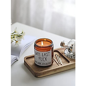 Funny Gifts for Women,My Last F Scented Soy Candle for Her Him, Funny Birthday Gift for Friends BFF, Bestie