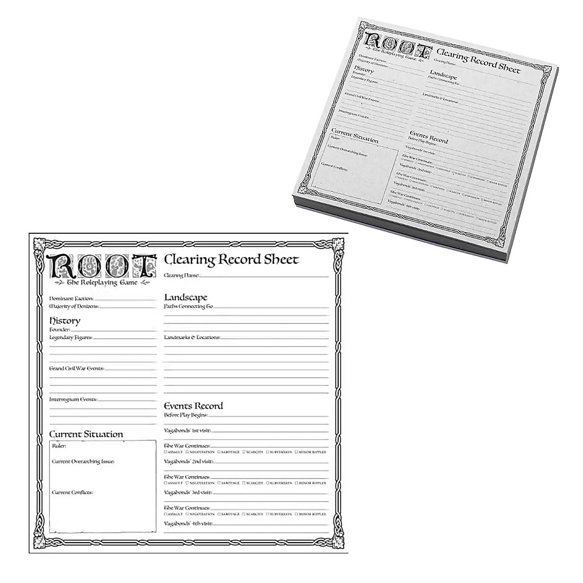 Magpie Games Gamemaster Accessory Pack - Root: The Roleplaying Game Expansion, Tri-Fold Tabletop GM Screen and Campaign Notepads
