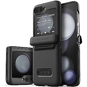 VRS DESIGN Terra Guard Modern for Galaxy Z Flip 5 5G Phone Case (2023), Premium Modern Neat Style Semi-Auto Hinge Protection Case (Matte Black)