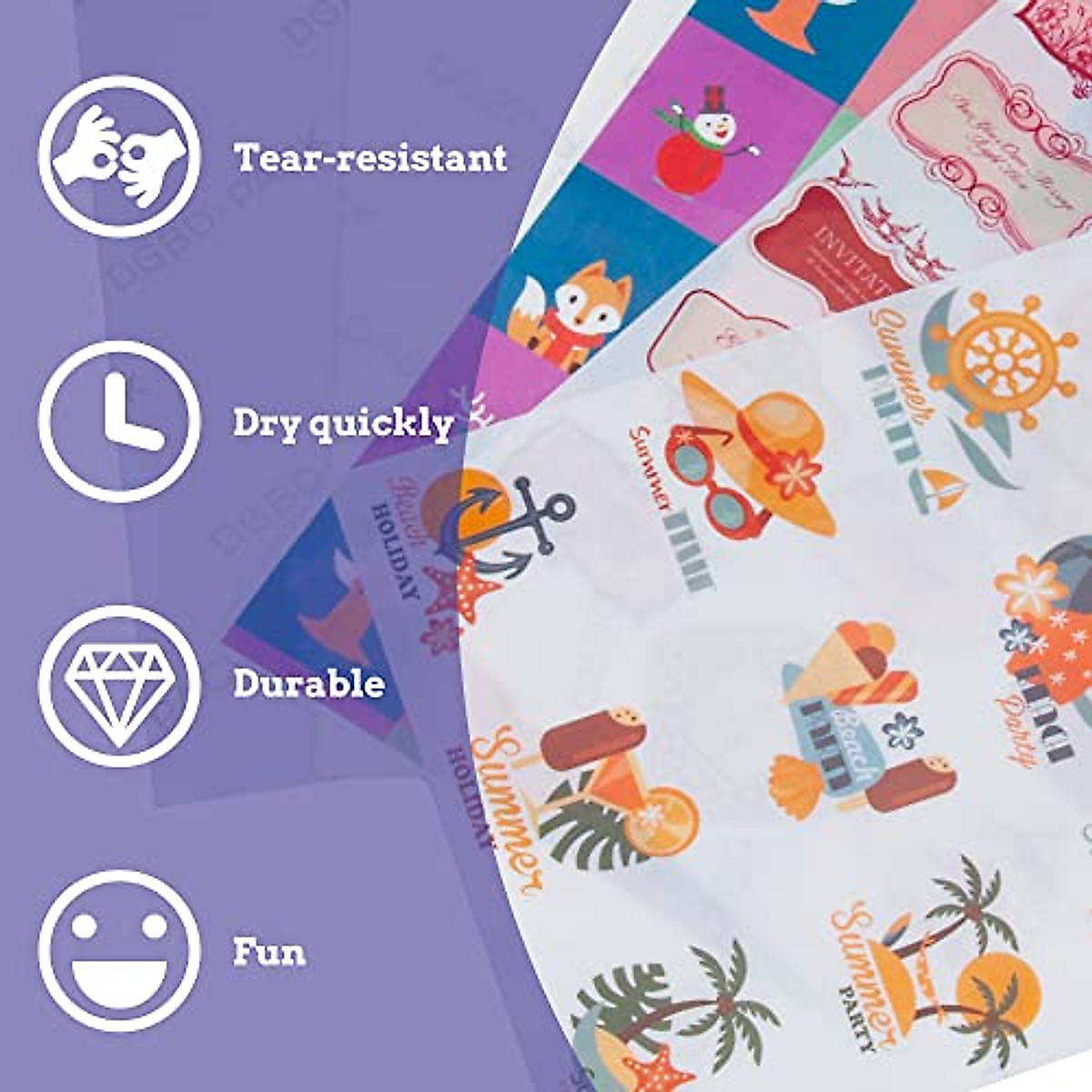 DGBDPACK Printable Vinyl Sticker Paper 8.5"x11" Glossy Sticker Paper 20 Sheets Translucent Waterproof Self-adhesive for Inkjet Printer