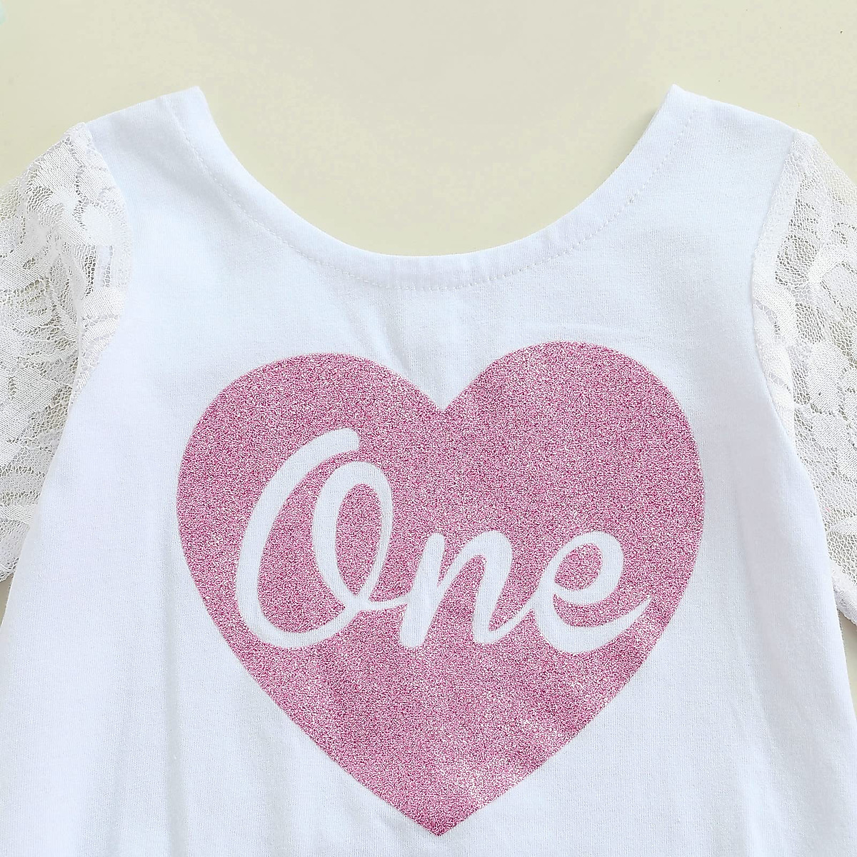 Newborn Baby Girl 1st Birthday Outfits Boho Lace Romper Dress Long Sleeve Bodysuit Jumpsuit Infant Tutu Dress Clothes Sets (A1 White, 9-12 Months)