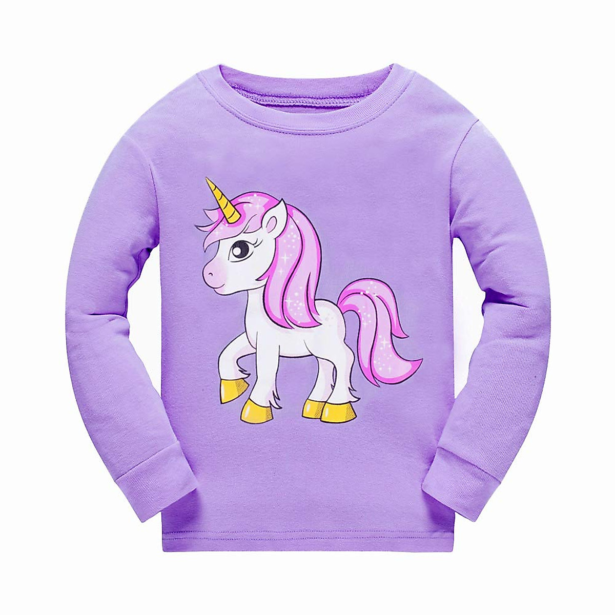 Pajamas for Girls Long Sleeve Pjs 100% Cotton Sleepwear Unicorn Pajama Toddler Clothes Kids 2 Pieces PJS Sets Size 6