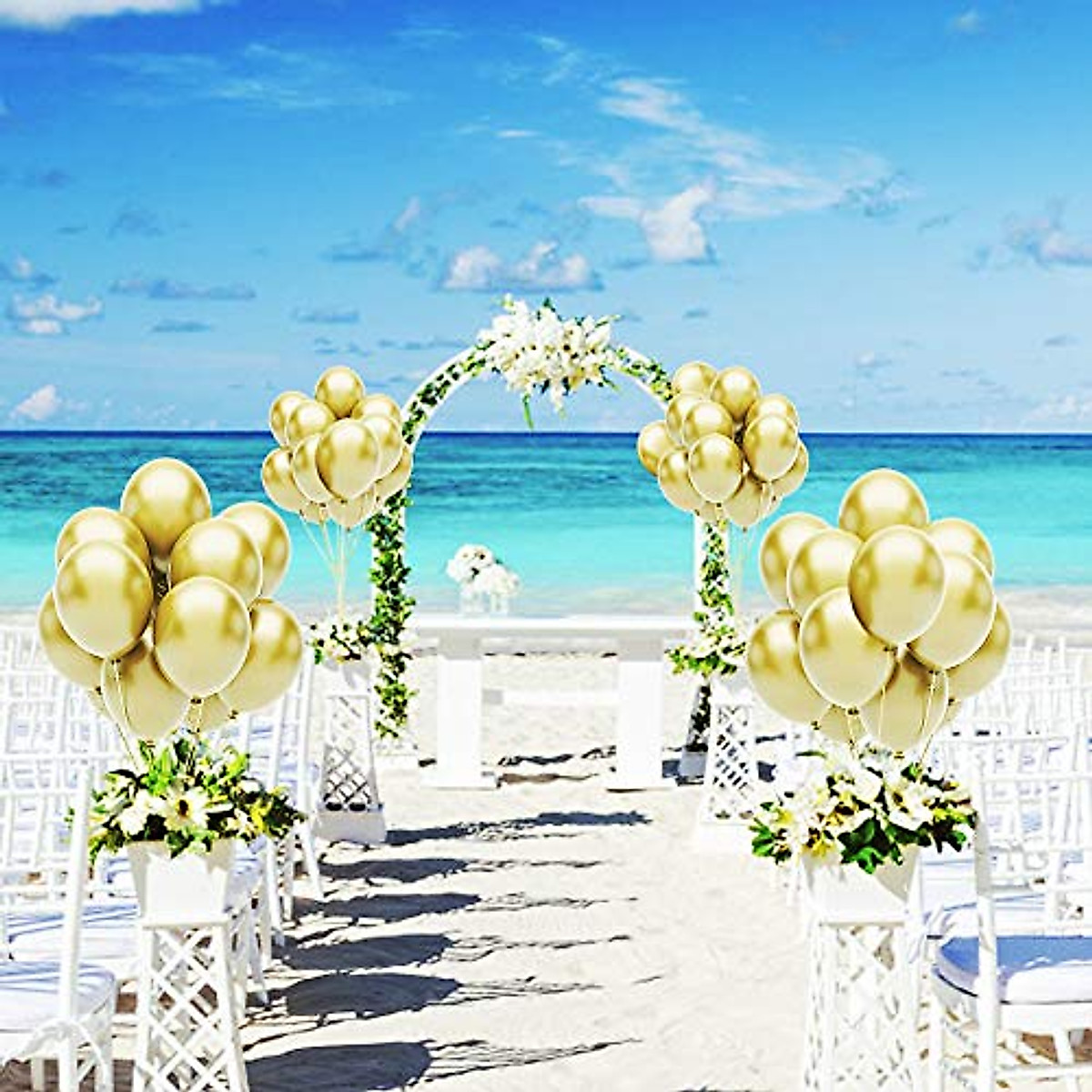 HDLJD Gold Balloons, 12 Inch Gold Metallic Latex Balloons for Happy Birthday Baby Showers Bridal Shower Wedding Party Decorations - 50PCS