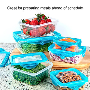 Stretch and Fresh Leak-Proof Food Container Set Stackable, BPA-Free Silicone w/ Airtight Lids for Solids, Soups and Sauces, Freezer-Safe Great for Meal Preparation