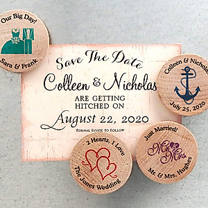 Personalized Wooden Wedding Magnets, Personalized Refrigerator Magnets, Save The Date Magnets (Set of 50)