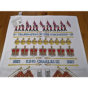 Ulster Weavers Tea Towel Cotton, Durable & Machine Washable, Eco-Friendly Design, Ideal Size, King Charles Coronation, Red