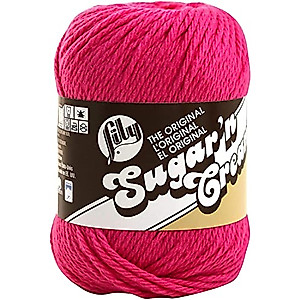 Lily Sugar'N Cream Hot Pink Yarn - 6 Pack of 71g/2.5oz - Cotton - 4 Medium (Worsted) - 120 Yards - Knitting/Crochet