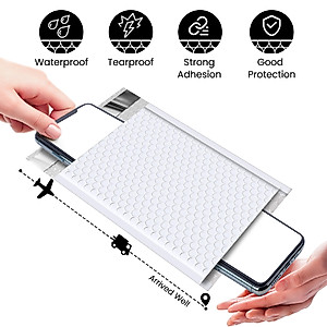 Fuxury Bubble Mailer, 6x10 Inch Bubble Mailers 50 Pack, Self-Seal Adhesive Padded Envelopes, Water Resistant Mailers, Shipping Envelopes for Packaging, Small Business, Mailing,Bulk White#0