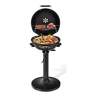 Electric Outdoor Grill,1800W Portable BBQ Grill for Cooking,15+Serving Electric Grill Outdoor Cooking, Non-Stick Removable Stand Barbecue Grill