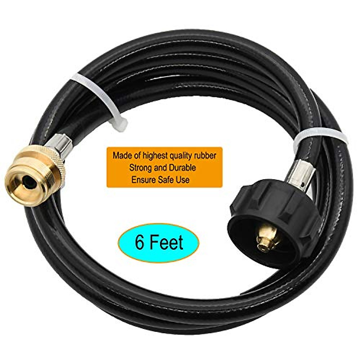 KAKO 6 Feet Propane Tank Converter Adapter Hose Assembly 1lb to 20lb Converter for QCC1 / Type1 LP Gas Tank with Safety Certified Connects Bulk Propane Appliances to 20 LB Propane Cylinder Tank